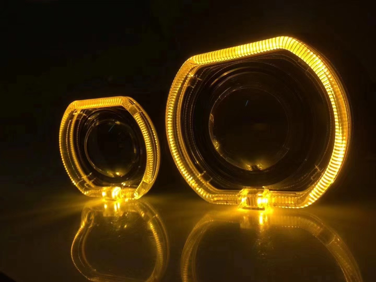 2PCS 2.5 3.0inch BM-W LED Shrouds Square Guide Angel Eyes White yellow ...