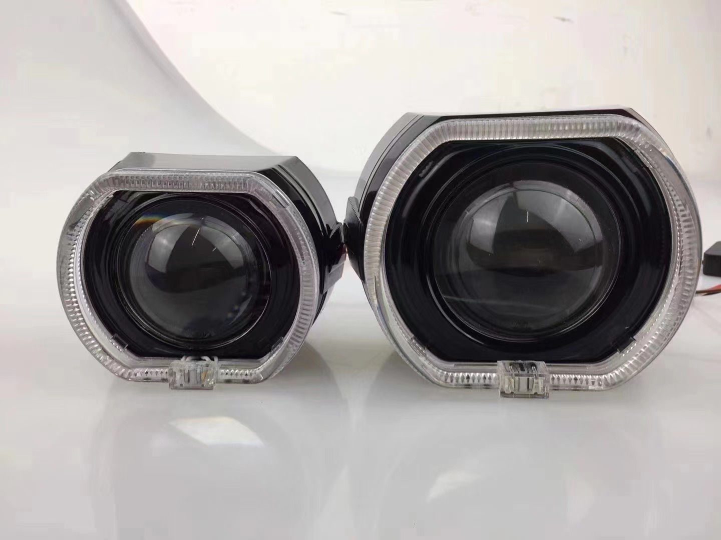2PCS 2.5 3.0inch BM-W LED Shrouds Square Guide Angel Eyes White yellow ...