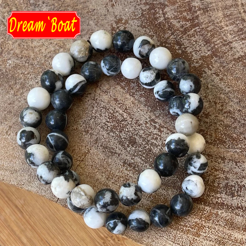 Zebra Jasper Bracelet,Gemstone Bracelet,Feng Shui Bracelet,Natural ...