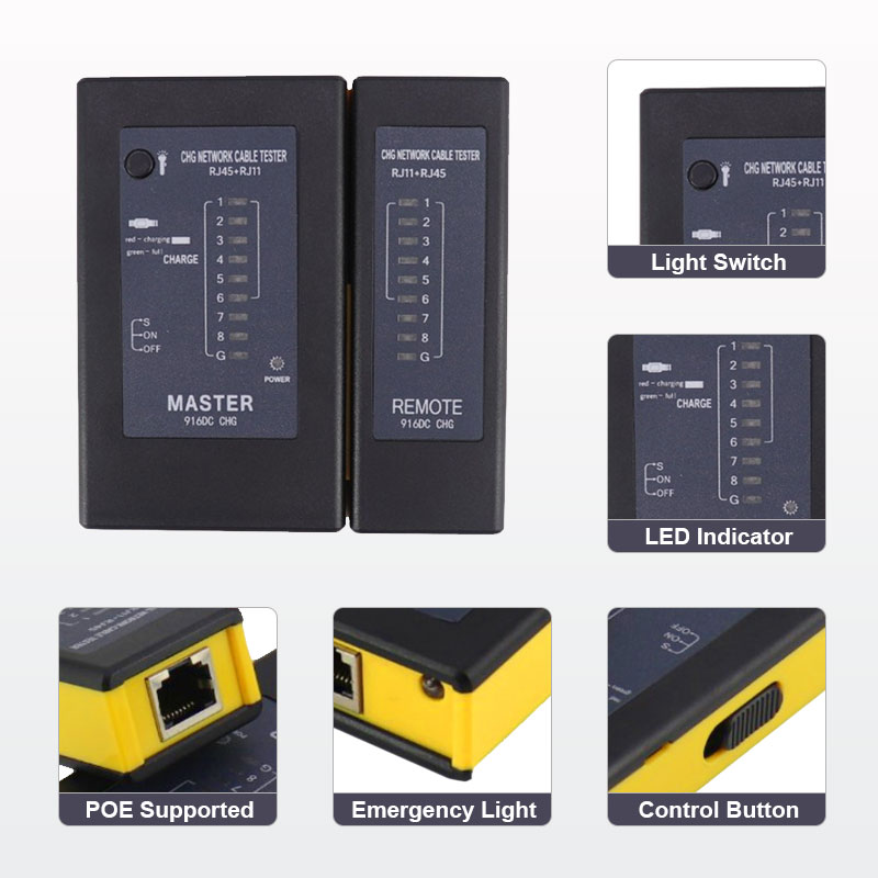 HOOLNX Network Cable Tester RJ45 Tester Tool For RJ45 LAN Ethernet ...