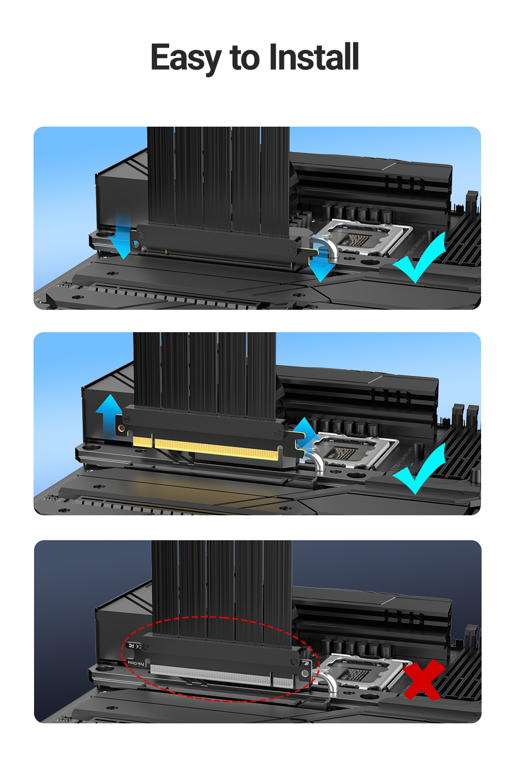 JEYI PCIE 4.0 Riser Cable 90 Degree, PCIe 3.0/4.0 x16 Extension Cable ...