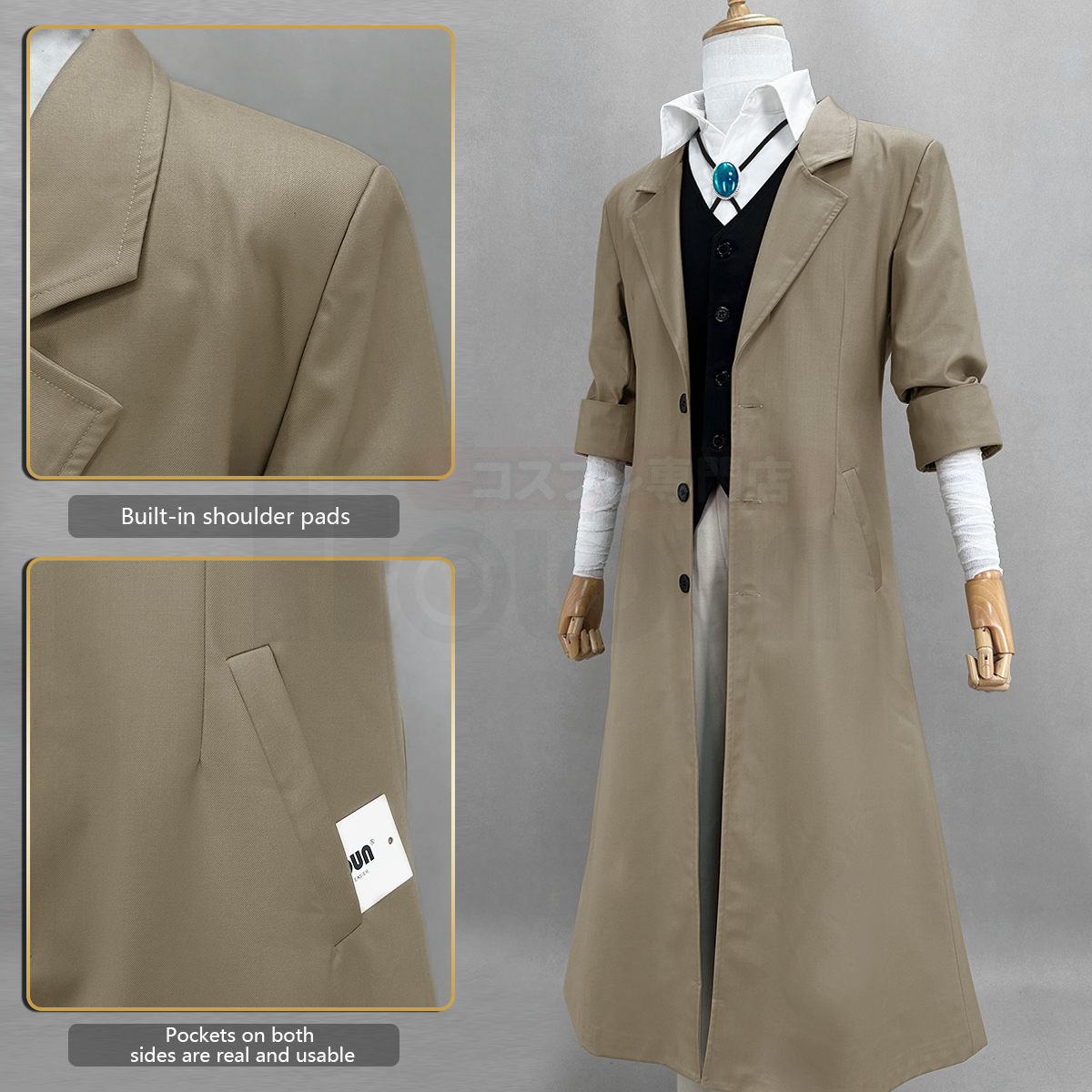 Holoun Bungo Stray Dogs Cosplay Costume Dazai Osamu Coat suit Anime ...