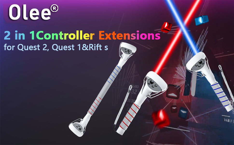 2 in 1 Long Arms & Handle Attachments Compatible with Oculus Quest 2 ...