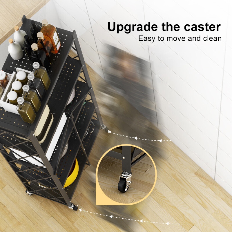 Foldable 3/4/5 Layer Metal Rack Steel Rack Kitchen Rack Organizer ...