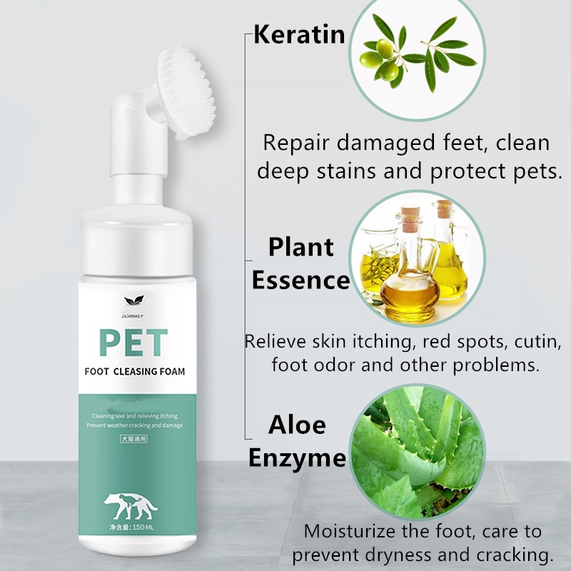 150ml Pet Paw Cleansing Foam Foot Care Pet Foot Care Pet Cat Dog Foot ...
