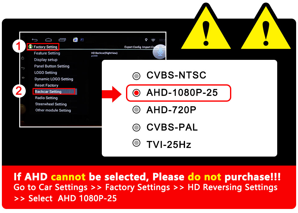 Dynamic Trajectory HD AHD 1080P Rear View Camera With Parking Line HD ...