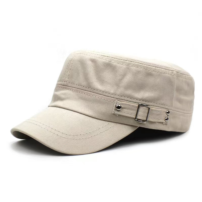 Fashion Summer Men's Military Cap Sun Protection Solid Color Cotton ...