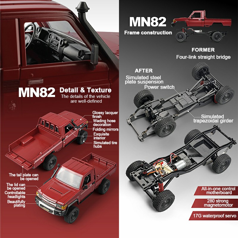【In Stock】 MN Model MN82 PRO 1:12 RC Car 2.4G 4WD Off-Road Truck ...