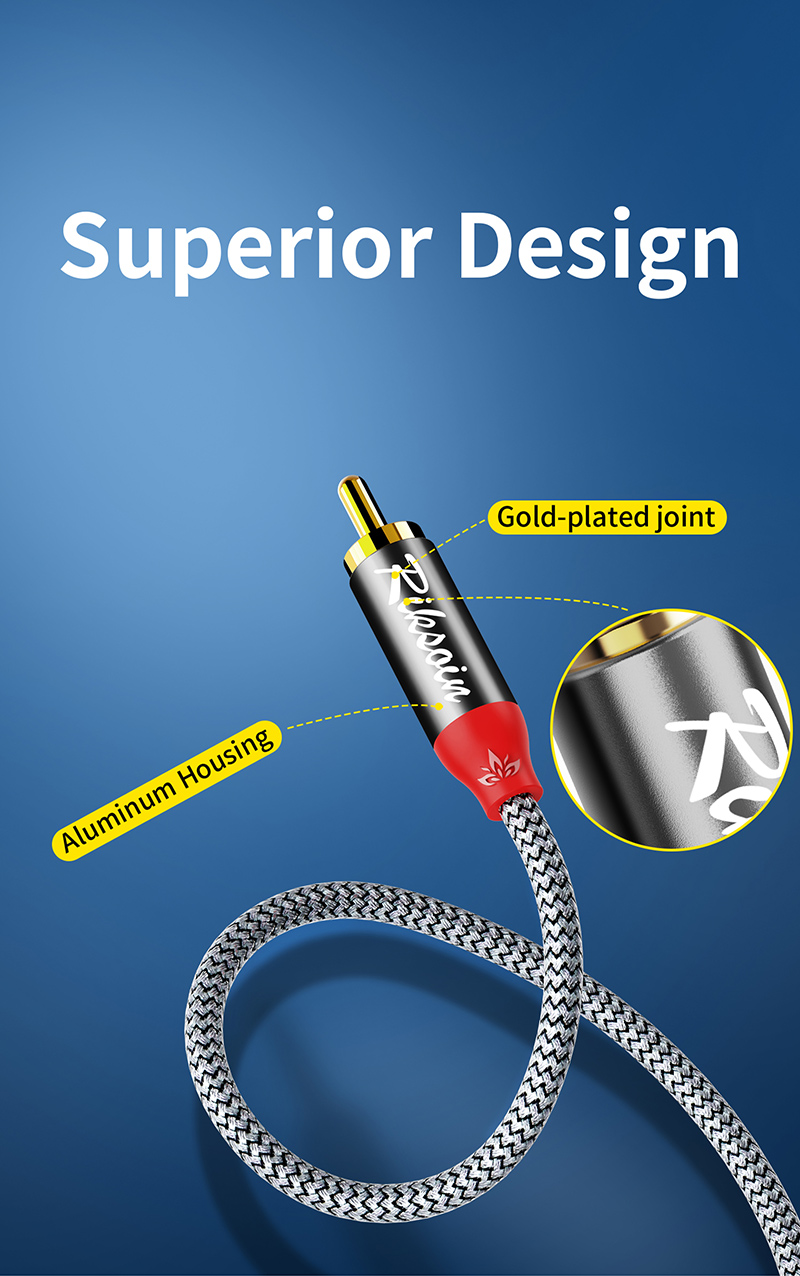 [Shopee Choice] 3.5mm to 3RCA Audio Video Cable 6.6FT/2M 3.5mm to 3 ...