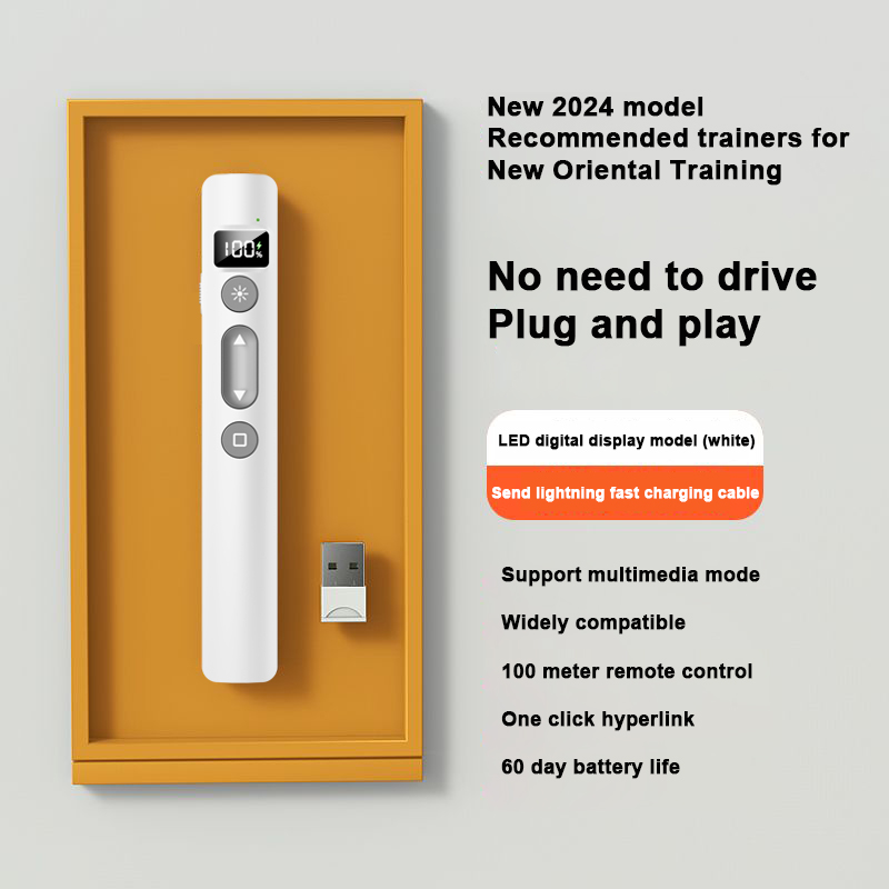 LED digital Wireless Presenter Pen 2.4Ghz USB C Adapter Handheld Remote ...