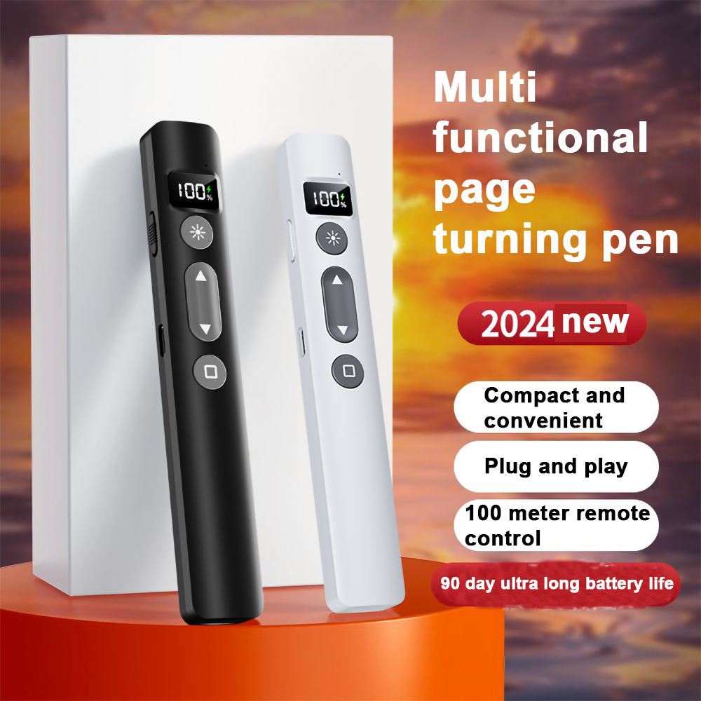 LED digital Wireless Presenter Pen 2.4Ghz USB C Adapter Handheld Remote ...