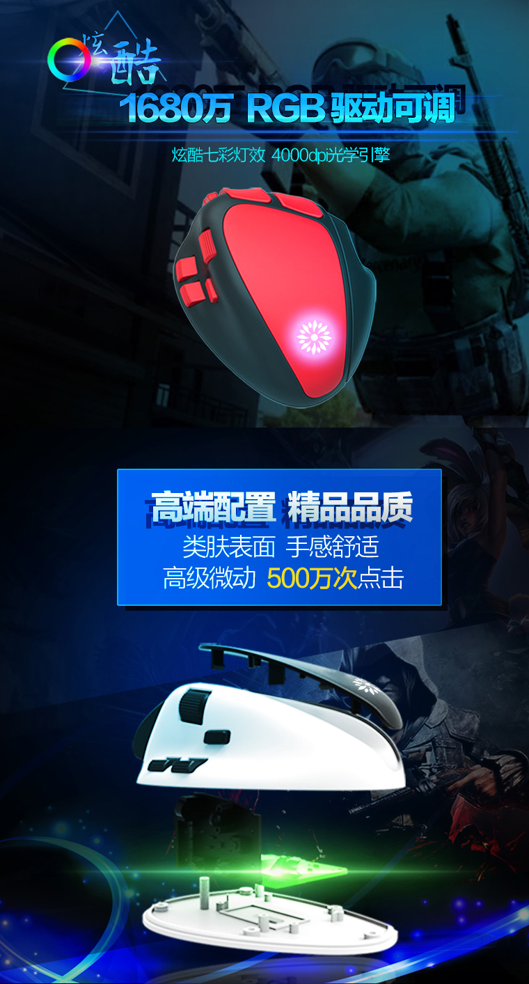 Moonlight tree Wired gaming mouse SM-9100 USB RGB | Shopee Philippines