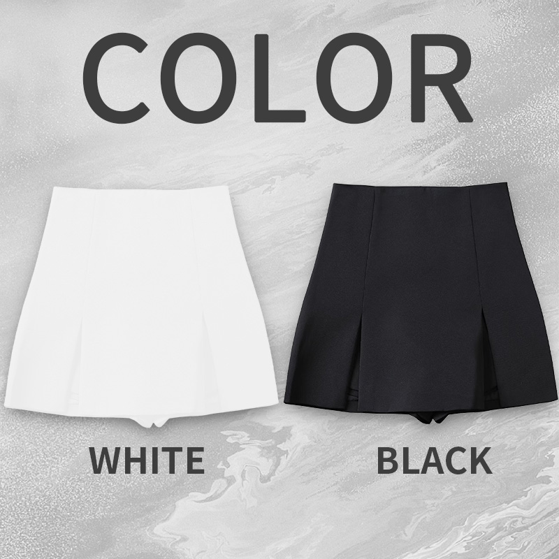 Korean High Waist Skirt Shorts for Women White Black Skirt With Slit Woman Mini Skirt Skort ...