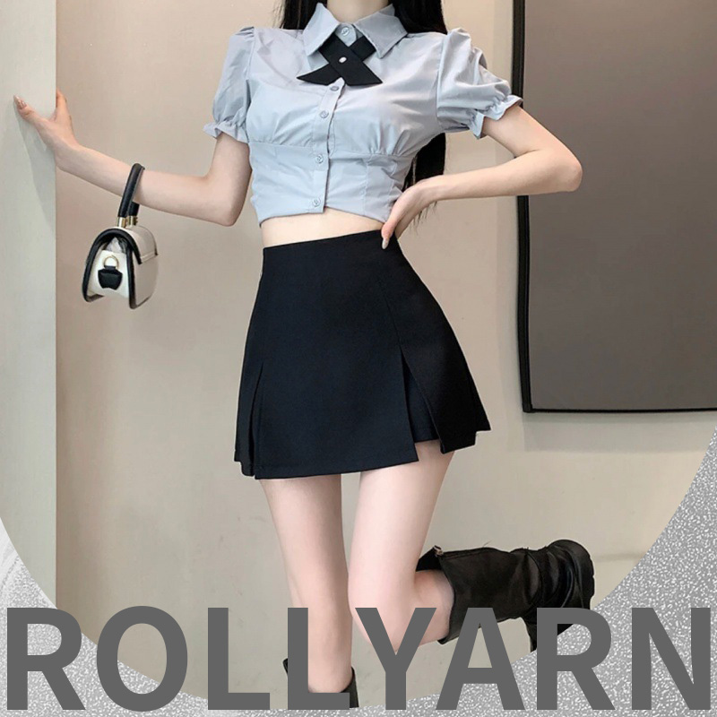 Korean High Waist Skirt Shorts for Women White Black Skirt With Slit ...
