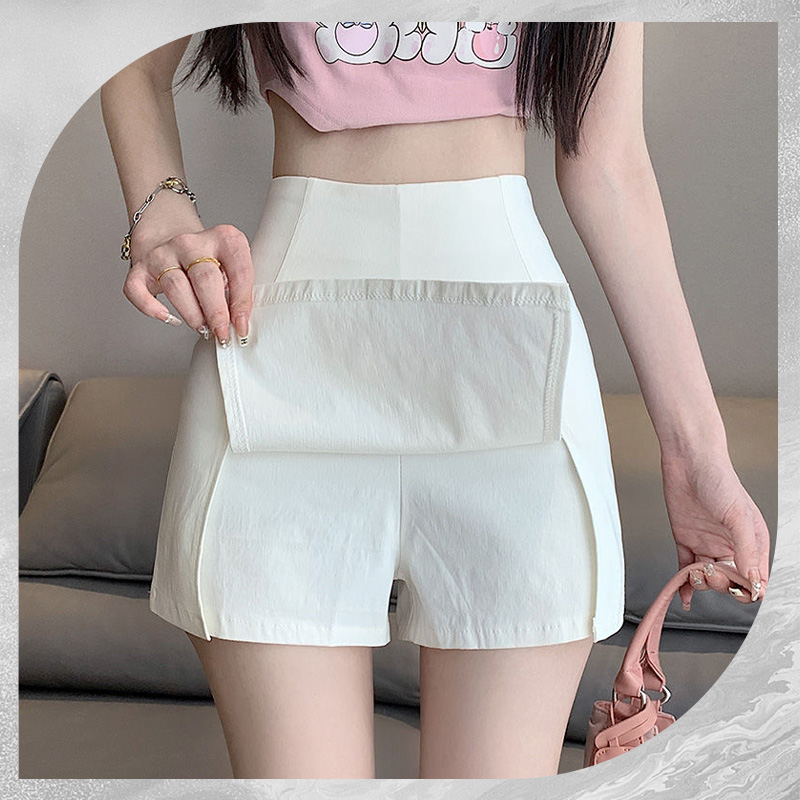 Korean High Waist Skirt Shorts for Women White Black Skirt With Slit ...