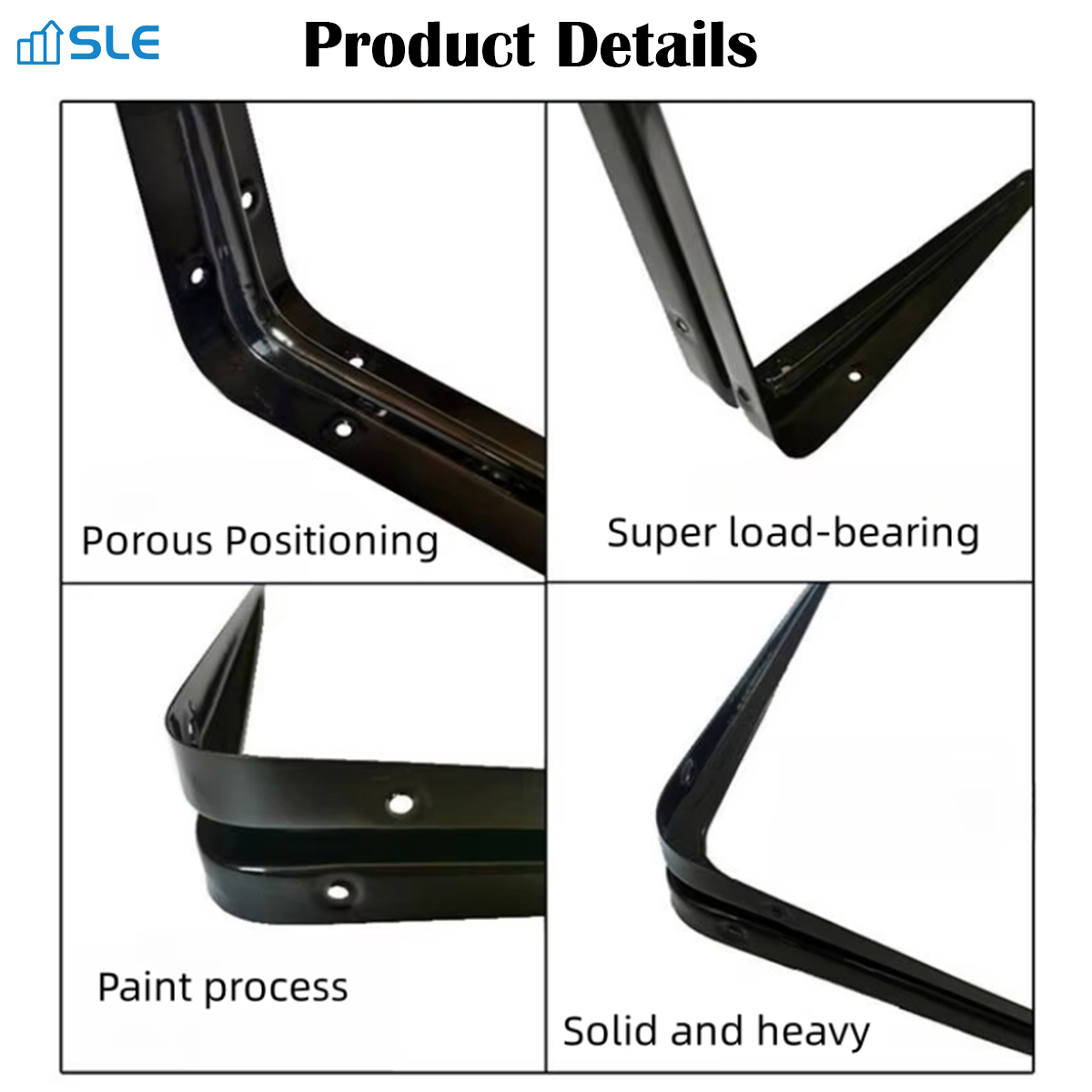 1 PCS Wall Triangle Angle Bracket L-Shape triangle bracket storage rack ...