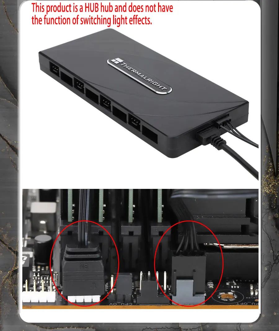 Thermalright PWM Fan Hub ARGB hub 10-Port 4 Pin PC Fan Controller 5/12V ...