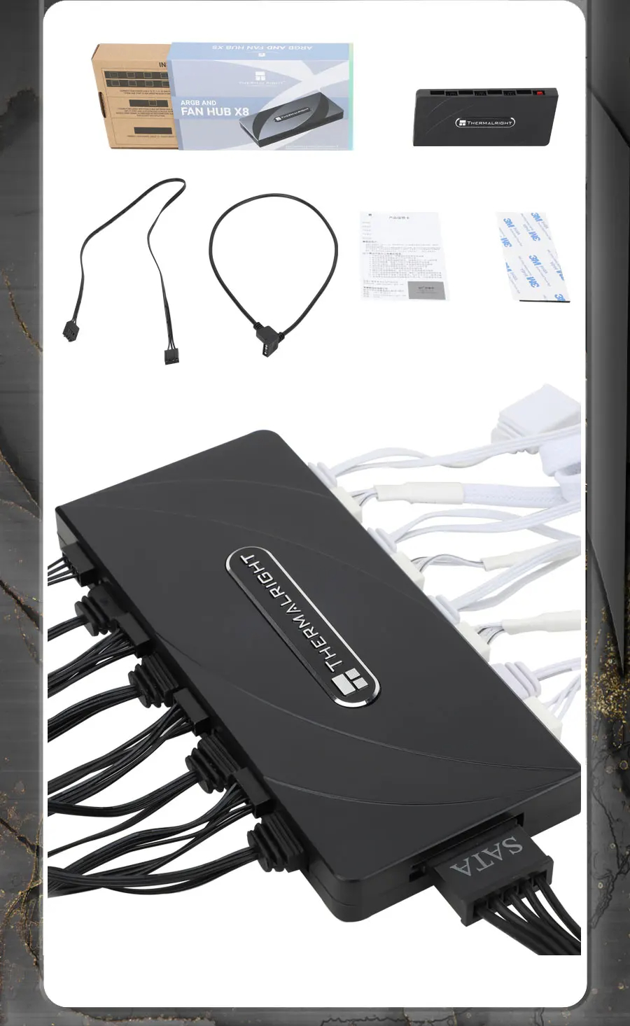 Thermalright PWM Fan Hub ARGB hub 10-Port 4 Pin PC Fan Controller 5/12V ...