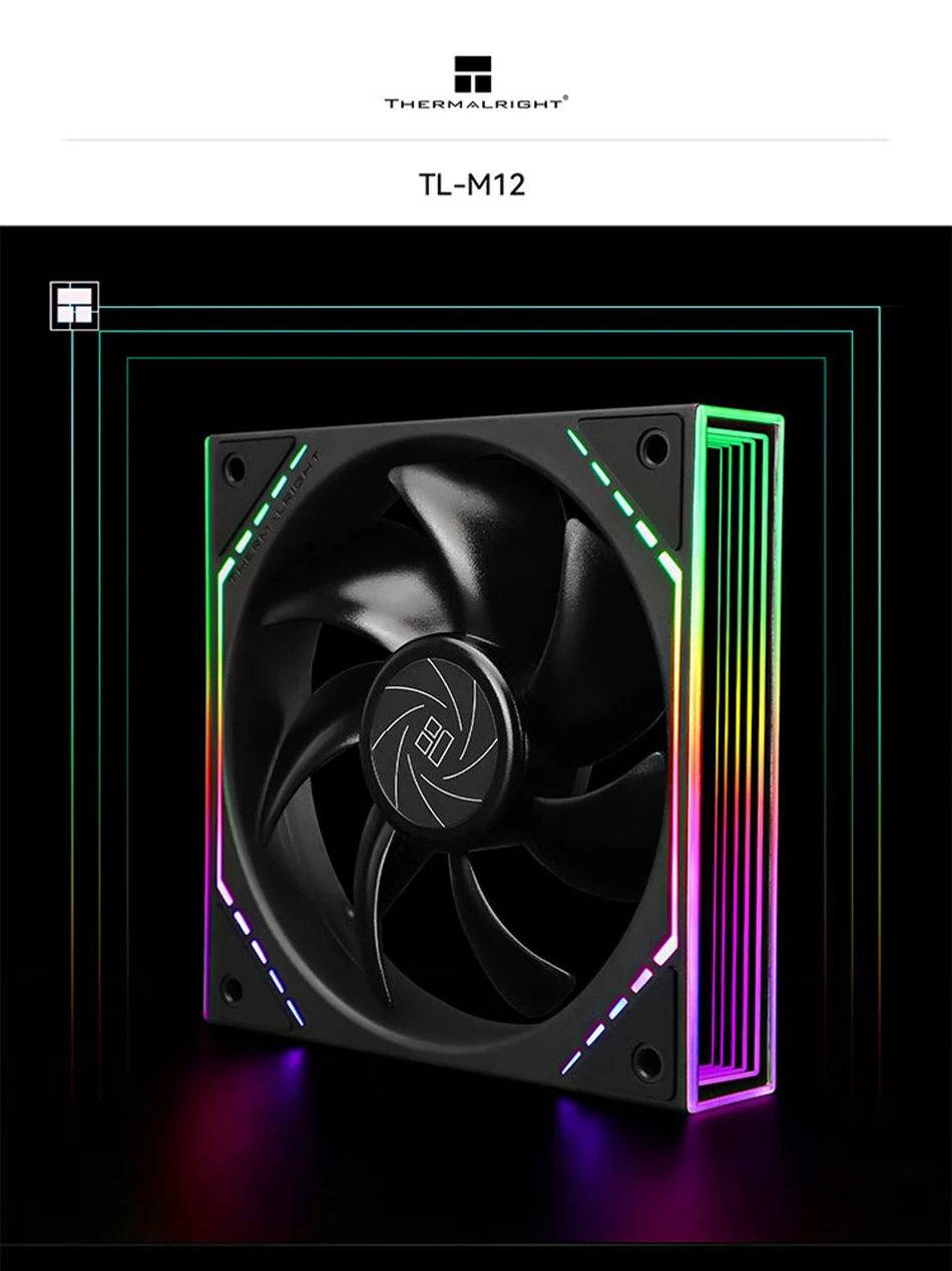 Thermalright TL-M12 ARGB Case Fan 120mm CPU Cooler Fan 1500RPM Speed ...