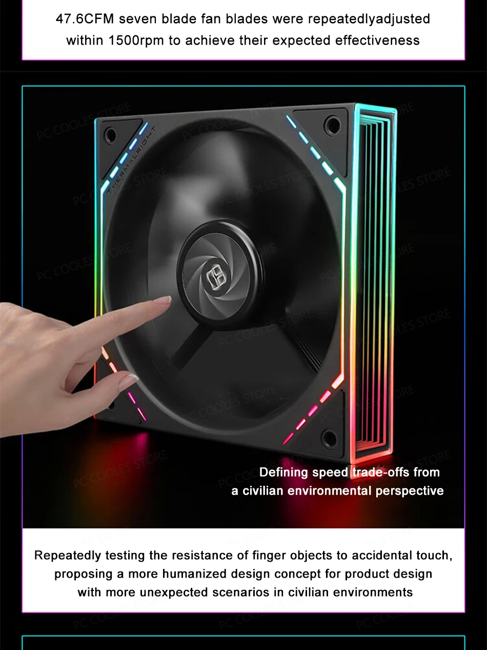 Thermalright TL-M12 ARGB Case Fan 120mm CPU Cooler Fan 1500RPM Speed ...