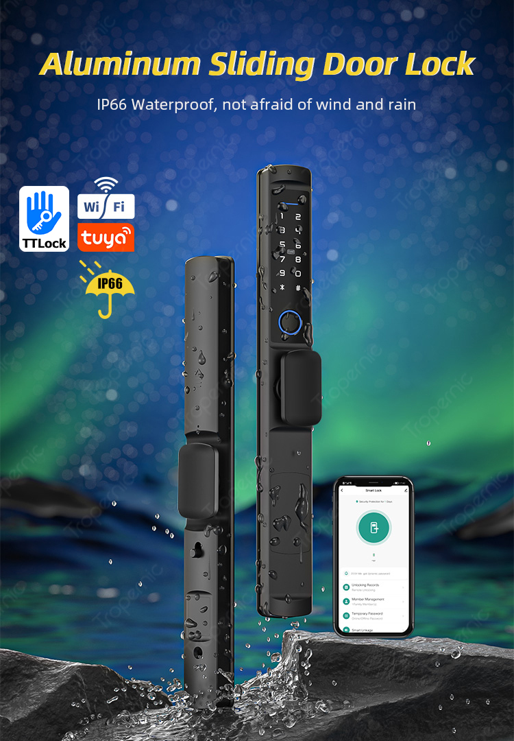 【24h Ship Out】Tuya/TTLOCK Sliding Door Lock Waterproof Smart Door Lock ...