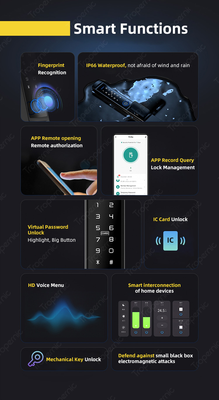 【24h Ship Out】Tuya/TTLOCK Sliding Door Lock Waterproof Smart Door Lock ...