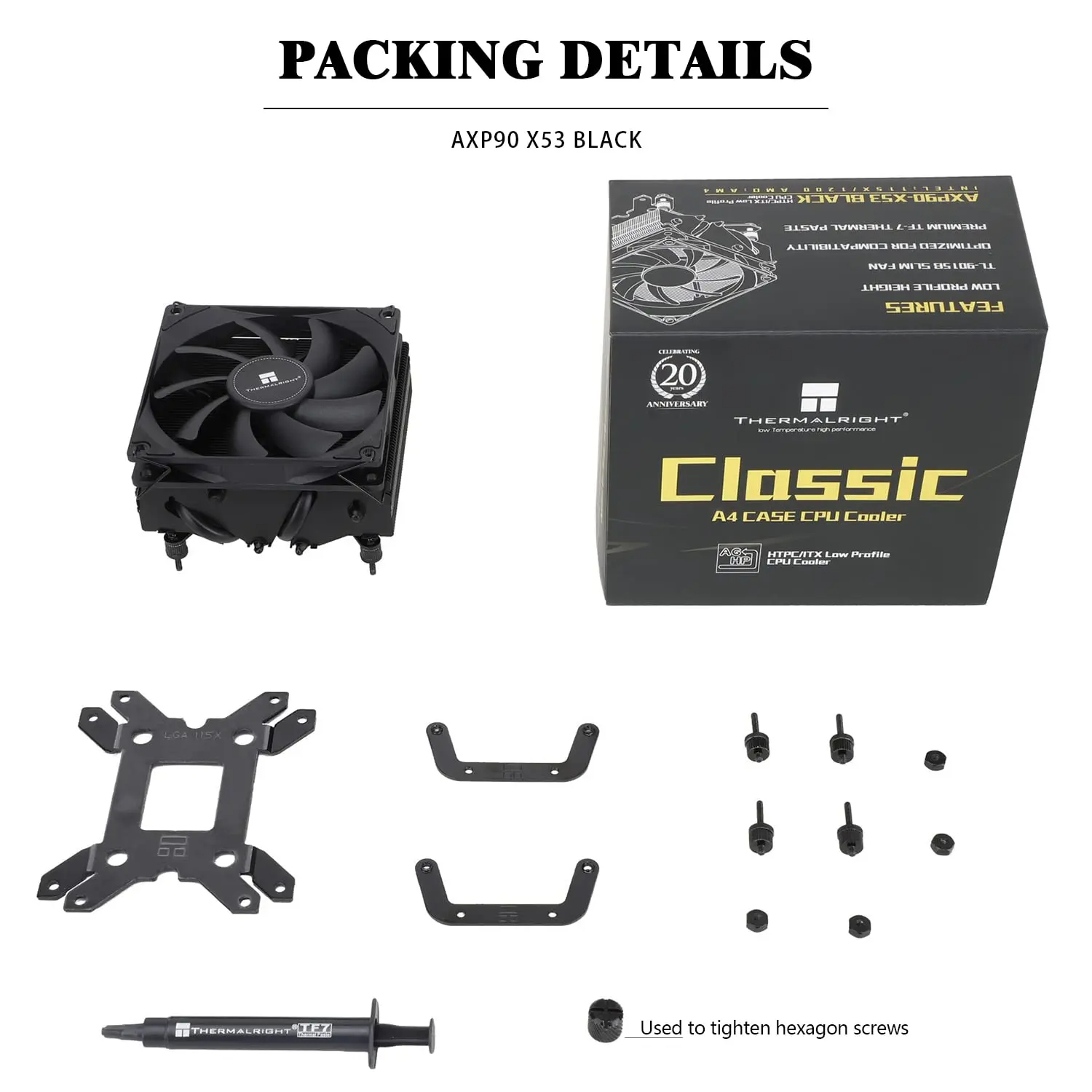 Thermalright AXP90-X53 FULL CPU Radiator Low Profile CPU Air Cooler 53mm Slim PWM Fan CPU ...