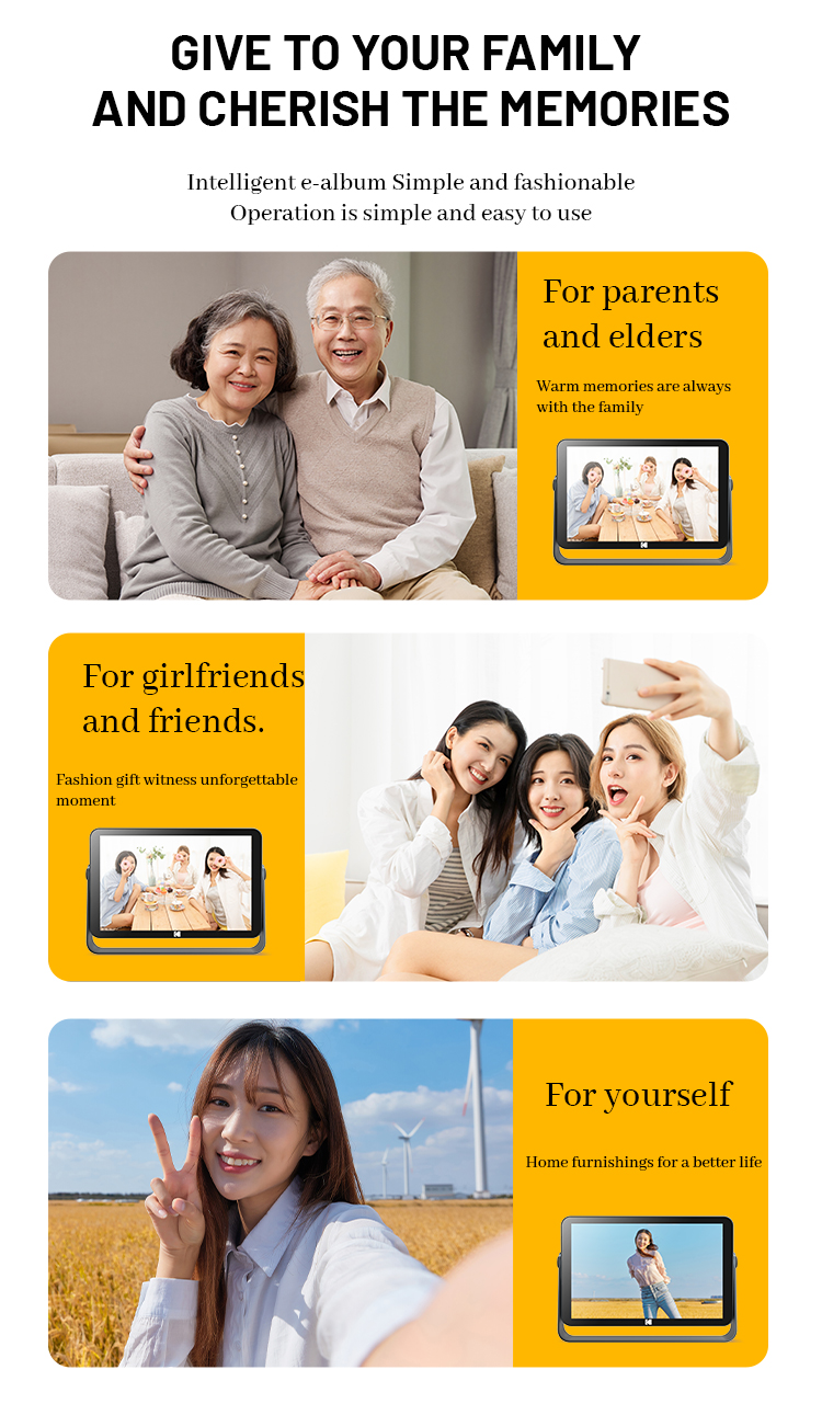 KODAK RWF-109 WiFi Digital Photo Frame 10.1-inch FHD Touch Screen ...