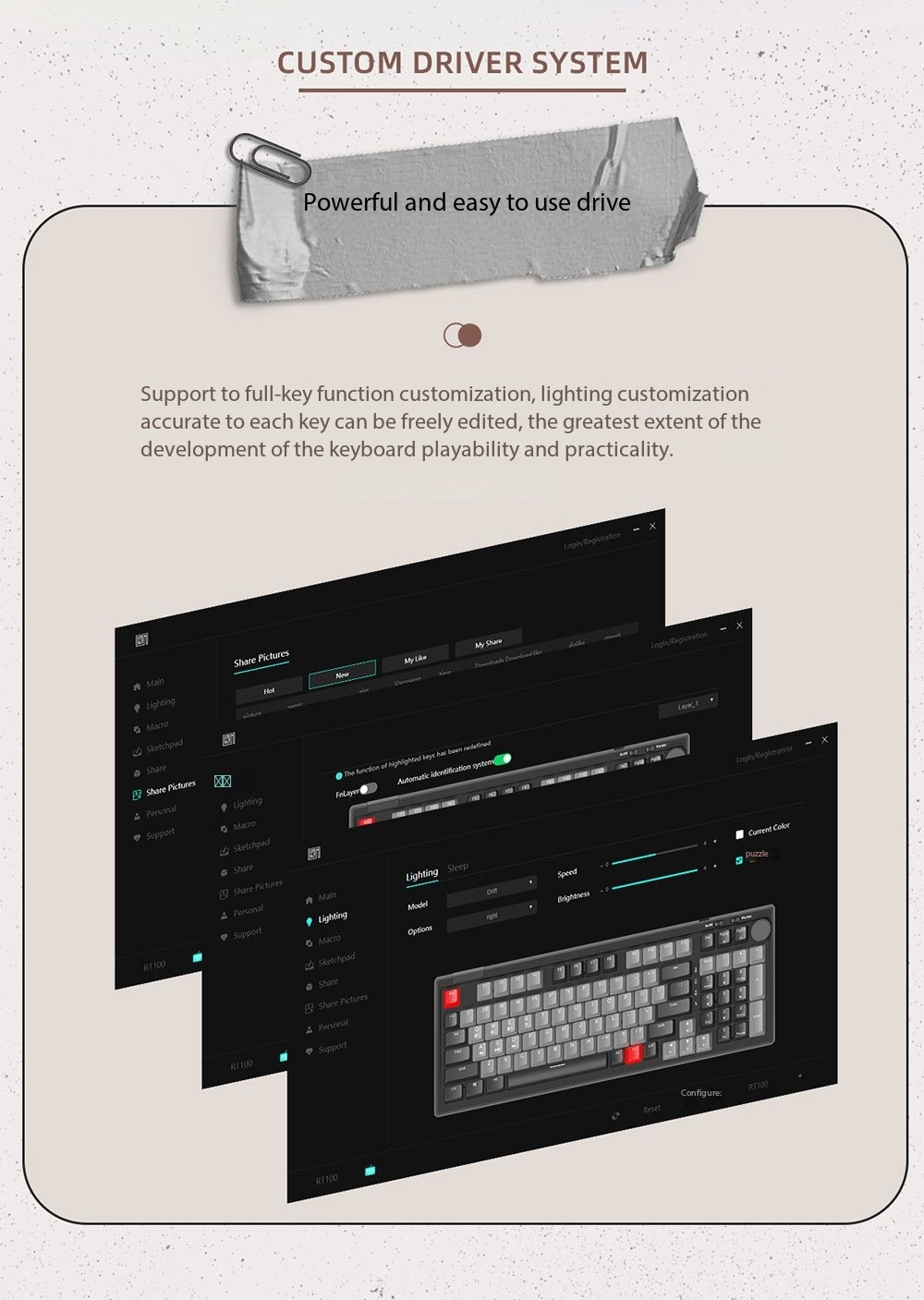 EPOMAKER RT100 Retro Mechanical Keyboard with Knob and Mini Display ...