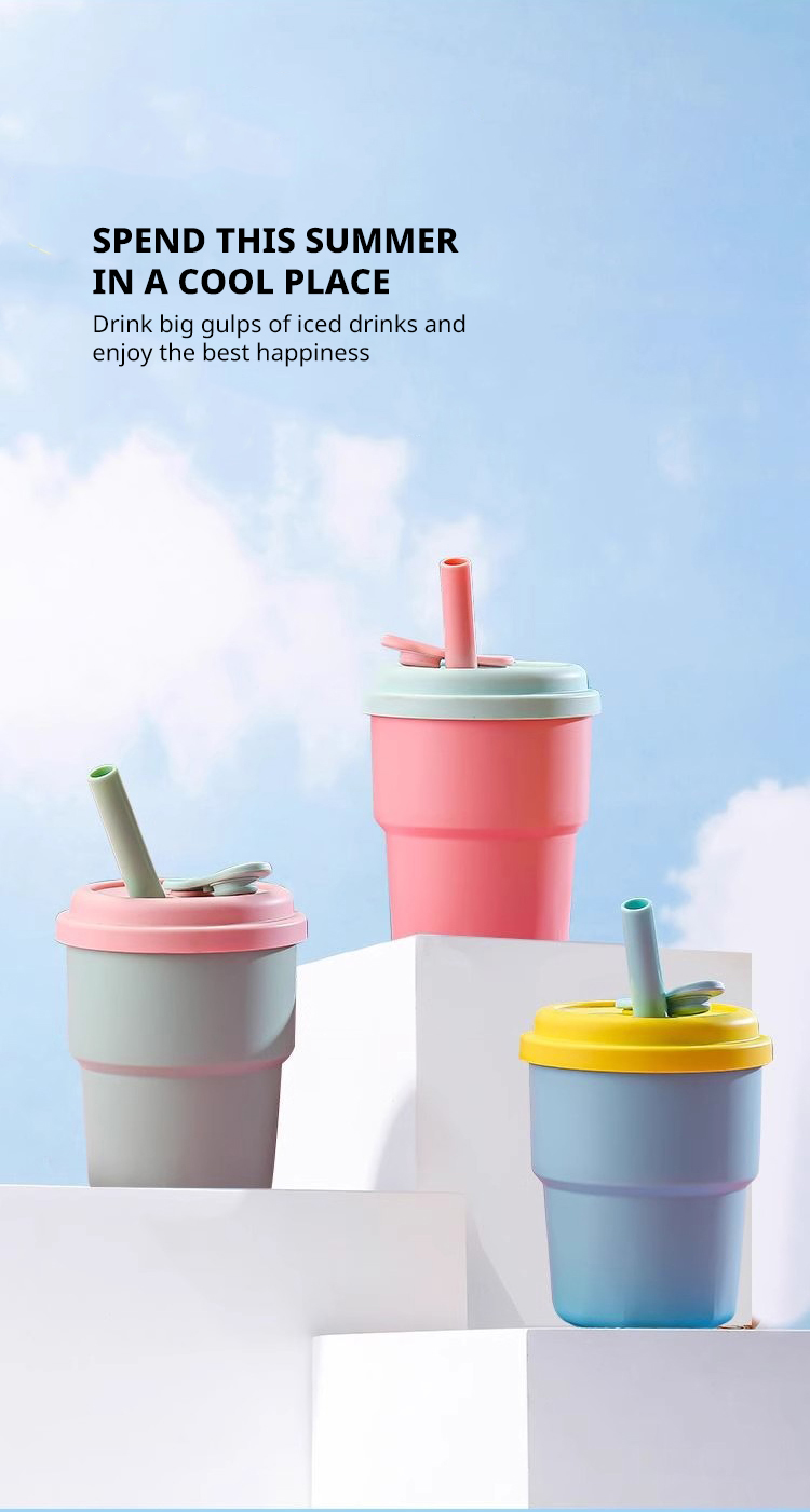 380ml Silicone Portable Teacup Water Cups Mug Cute Milk Cup Ins Coffee Cup Best Gifts | Shopee ...