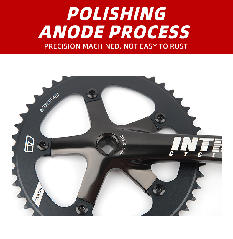 INTRO7 Fixie Crankset 48T 170mm Square Hole Chainwheel and Crank ...
