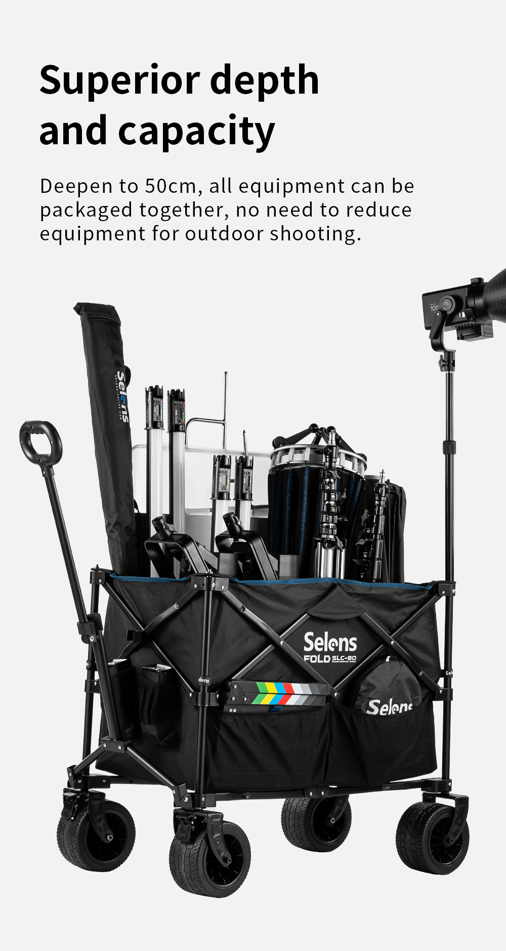 Selens Foldable Outdoor Tool Cart Multifunction Storage Box Photography ...