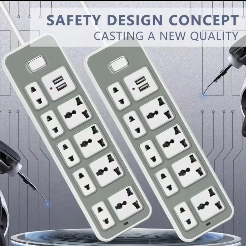 Extension Outlet Socket Plug with Switch Usb Cable Power Supply Power ...