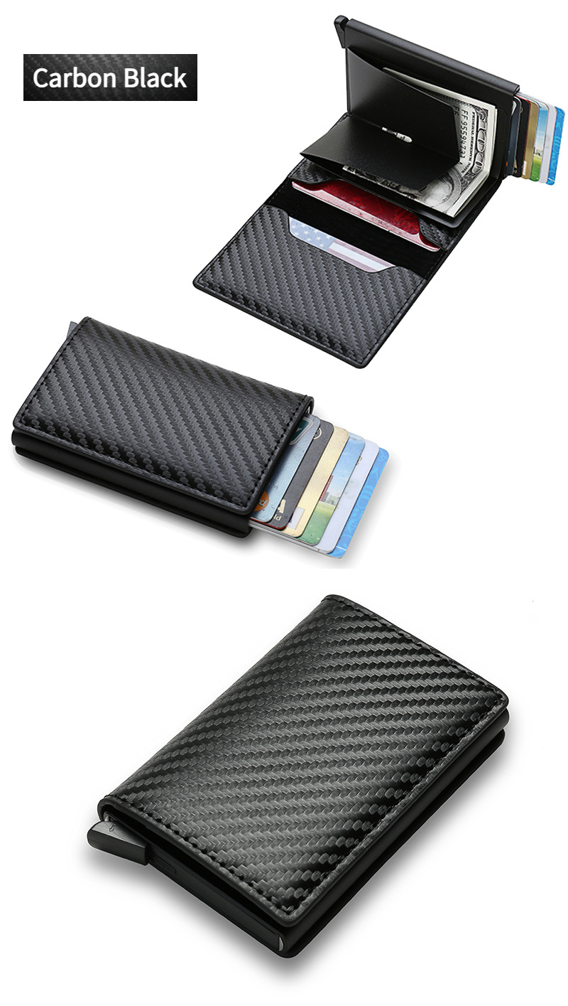 RFID Carbon Fiber Anti-Theft Swiping Automatic Pop-up Men's Card Holder ...