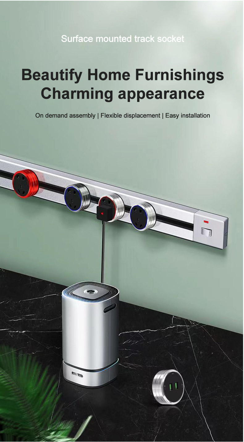 DBODHI Movable Power Track Socket 8000W Universal Power Adapter Socket ...