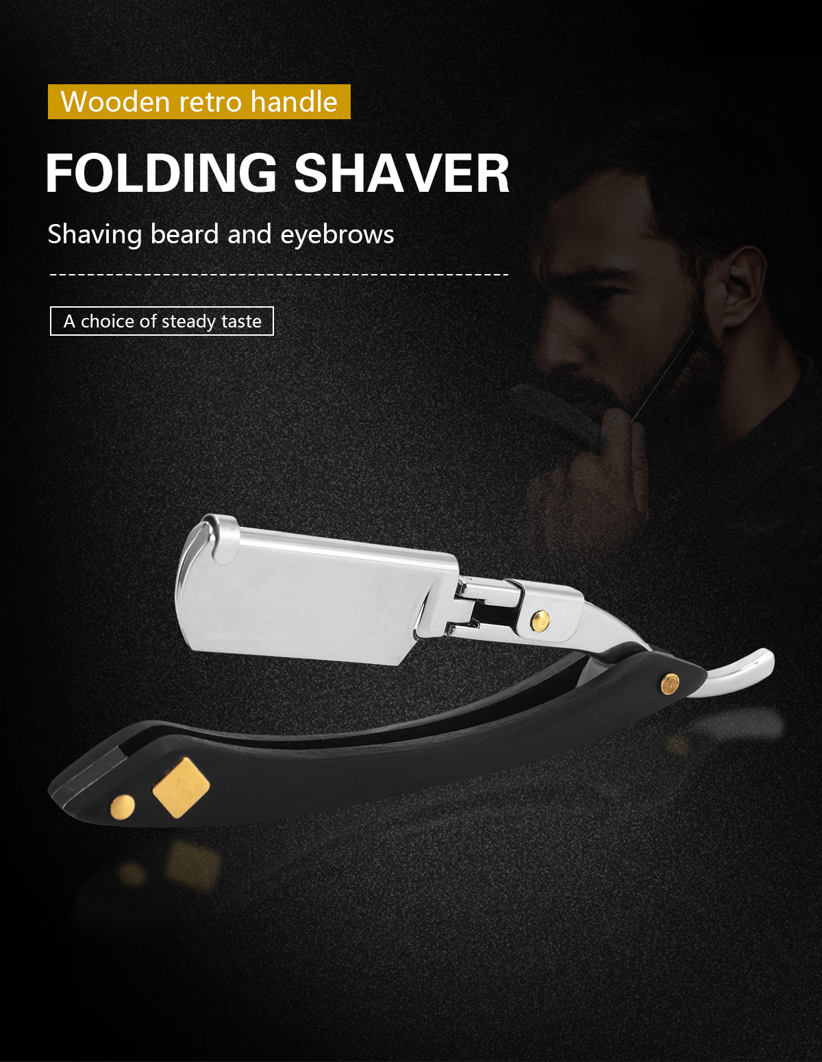 Wooden Handle Razor Manual Old-fashioned Razor Trimming Razor Razor ...