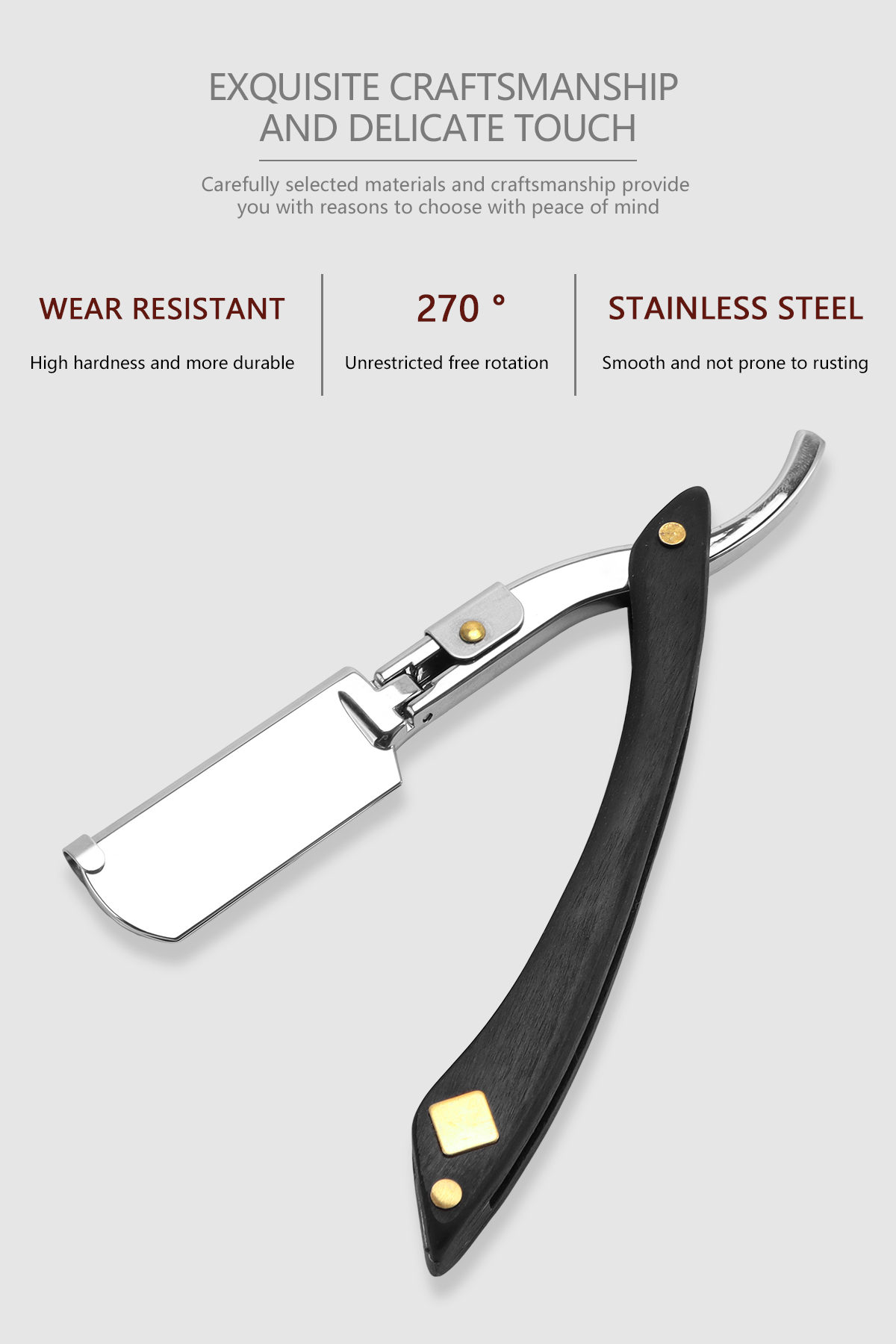 Wooden Handle Razor Manual Old-fashioned Razor Trimming Razor Razor ...