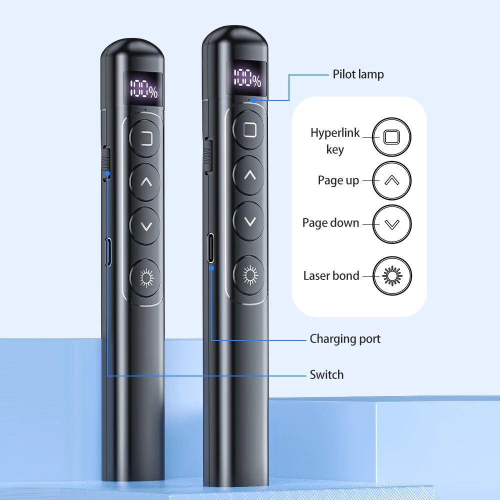 Presentation Clicker 2.4GHz Wireless Presenter Remote PPT Clicker for ...