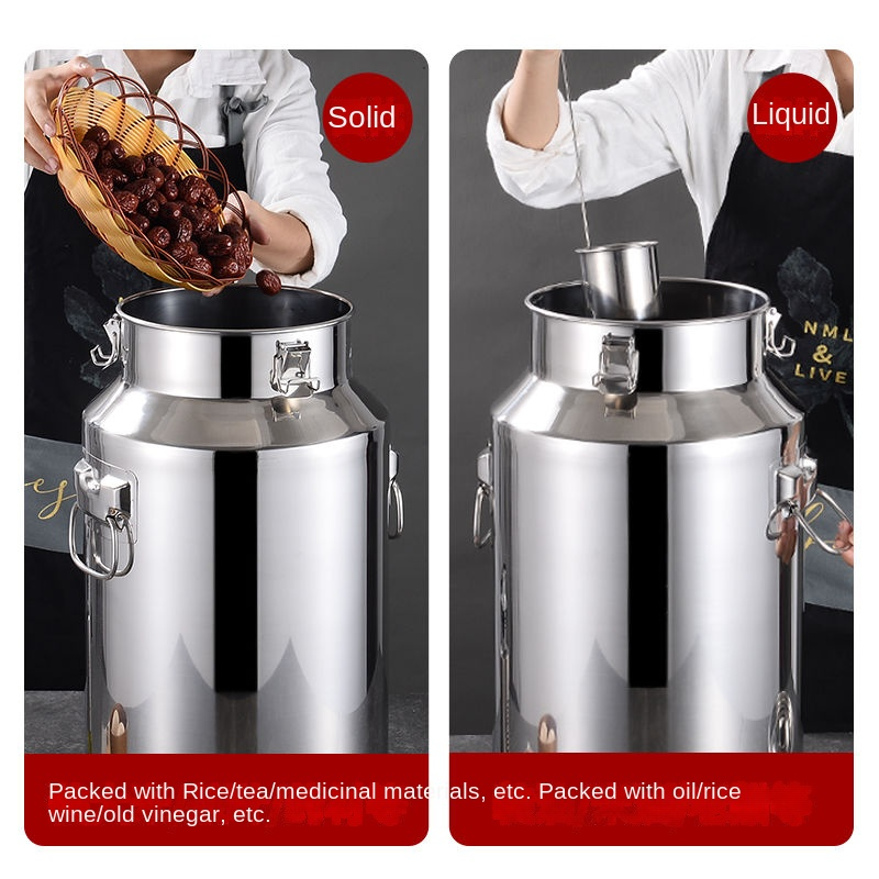 Stainless Steel Edible Oil Barrel Thickened Sealed Barrel Vacuum Milk ...