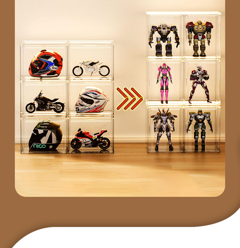 Extra arge Transparent Acrylic Helmet Storage Box Dust roof Handbag ...
