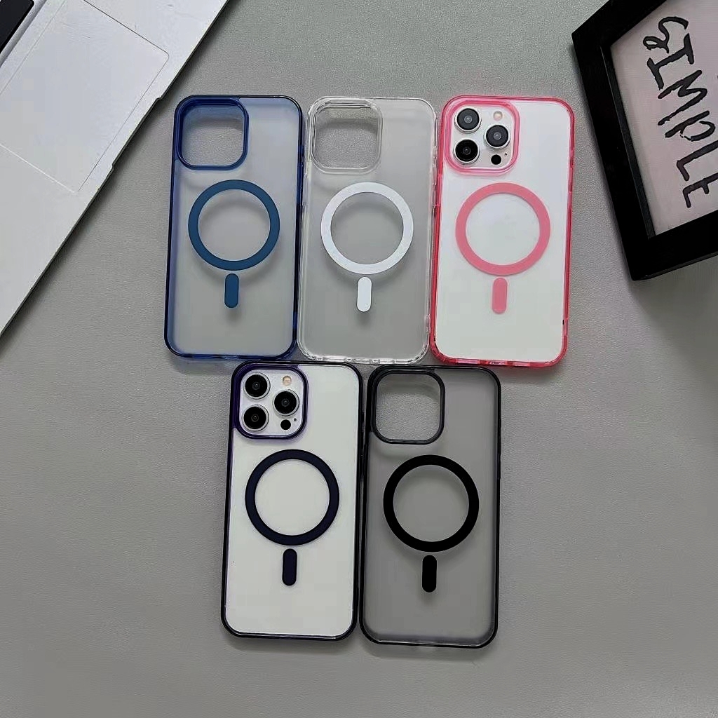 Matte Transparent Pink Phone case 16 Promax Magnetic for iPhone 16 15 ...