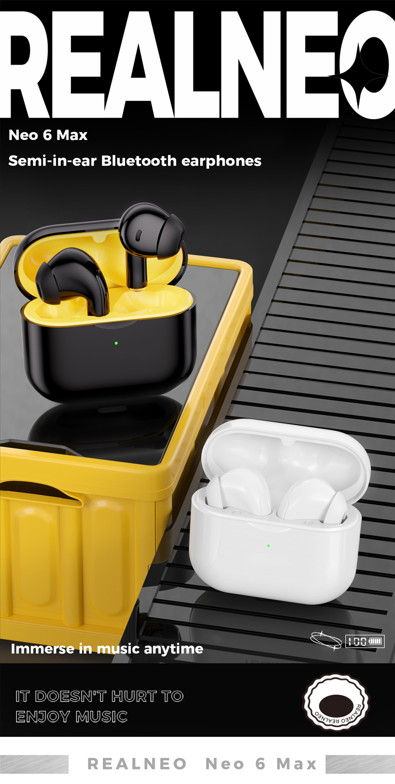 [Freebies]Realneo Neo 6 Max TWS Bluetooth Earphone Cute Cartoon Colorful BT5.4 Mini Wireless ...