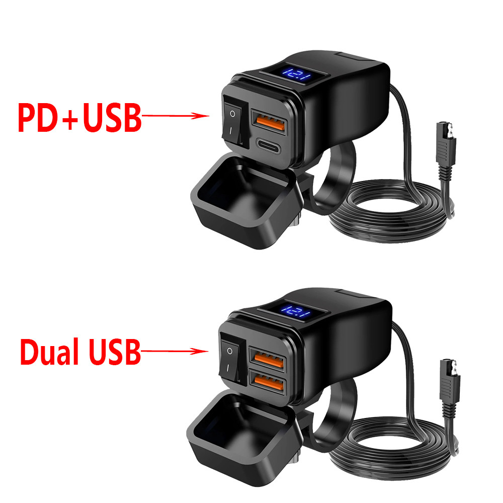PD QC3.0 Motorcycle USB Fast Cellular Charger Waterproof Type C Port ...