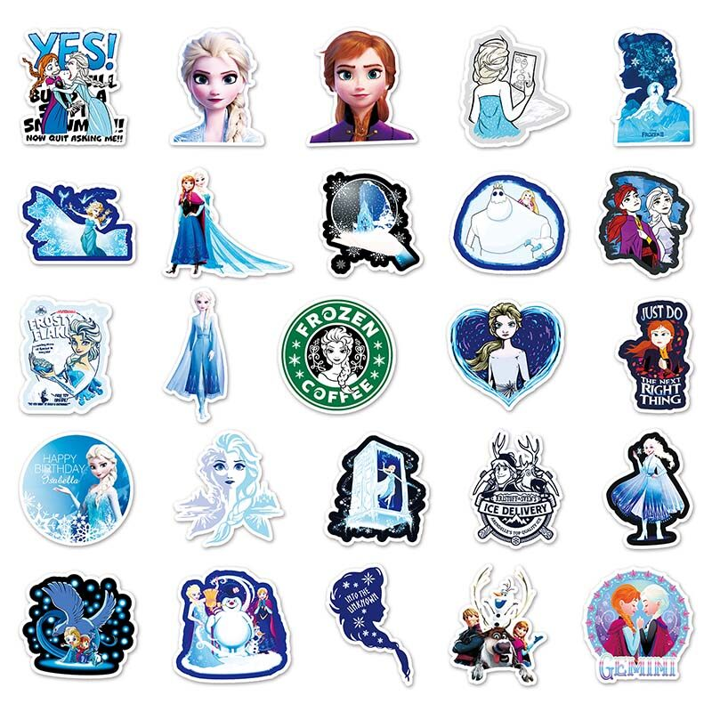 50PCS Disney Frozen Anna Elsa Movie Stickers Laptop Motorcycle Cute ...