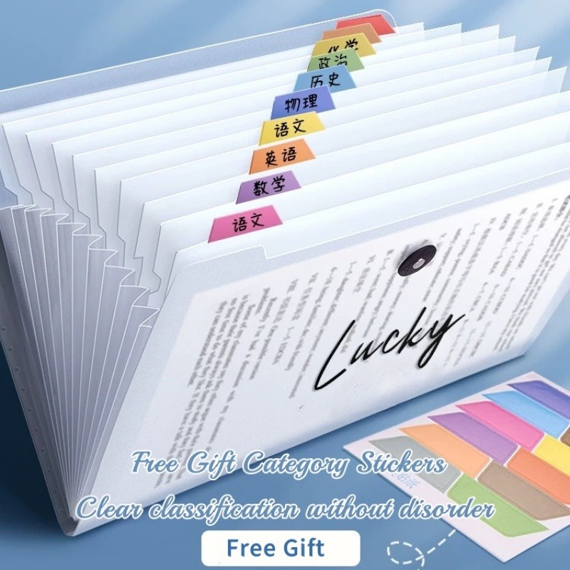 Long Expanding File Folder Organizer 12 Pockets Document Organizer File ...