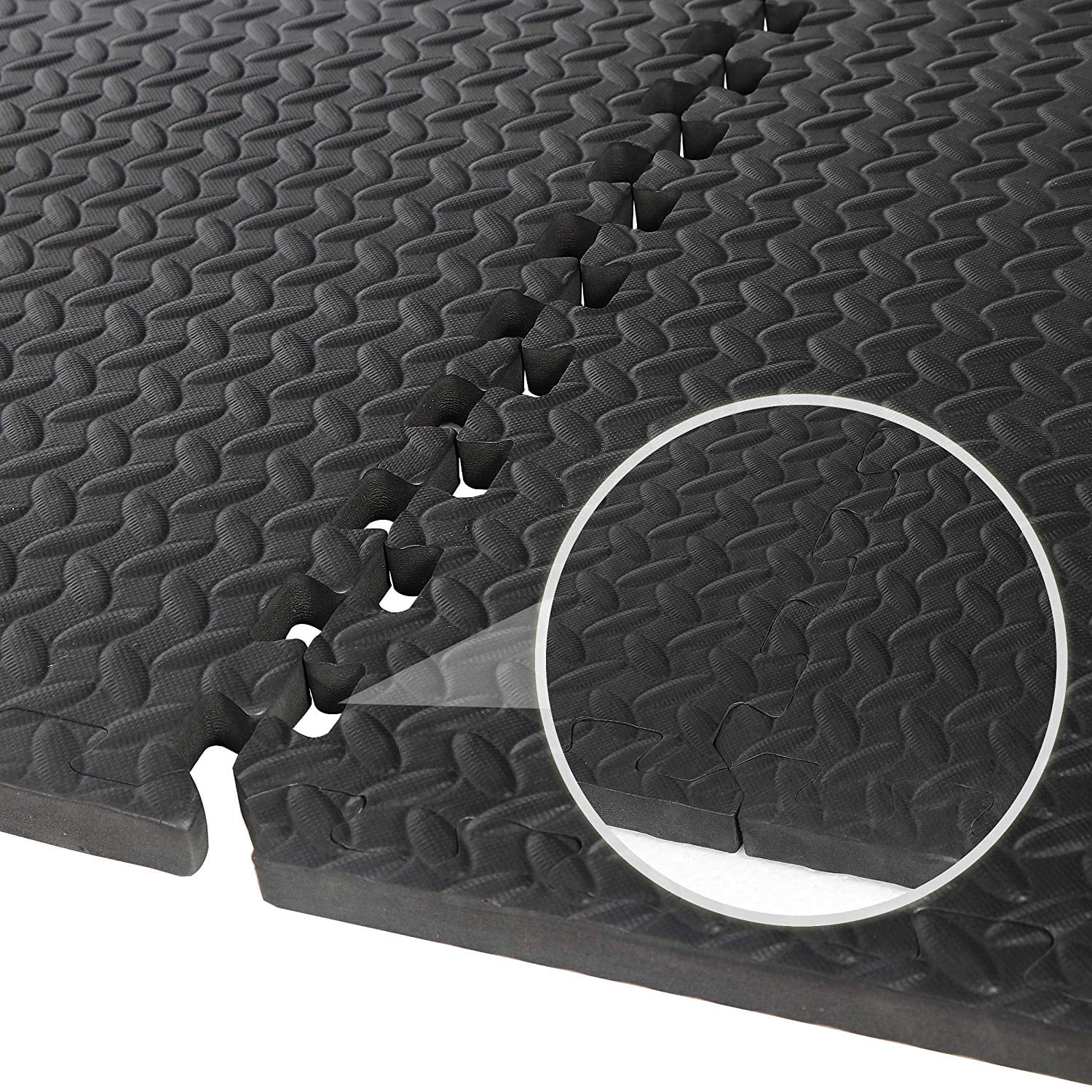 Gym Puzzle Mat Exercise Floor Mat Interlocking Tiles 24"x24" For Home ...