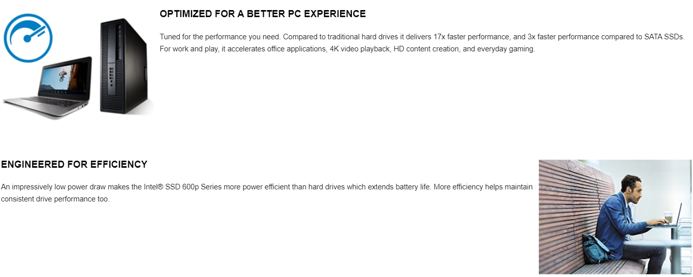 Intel SSD 600p/6000P Series 128GB 256GB 360GB 512GB(M.2 80mm PCIe NVMe ...