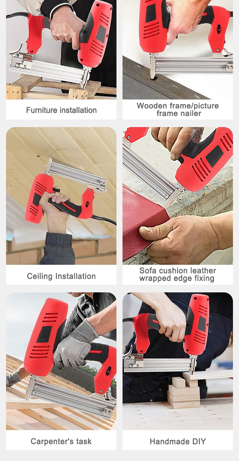 Portable Electric Nail Gun 220V 2500W Heavy-Duty Nail Gun Woodworking ...