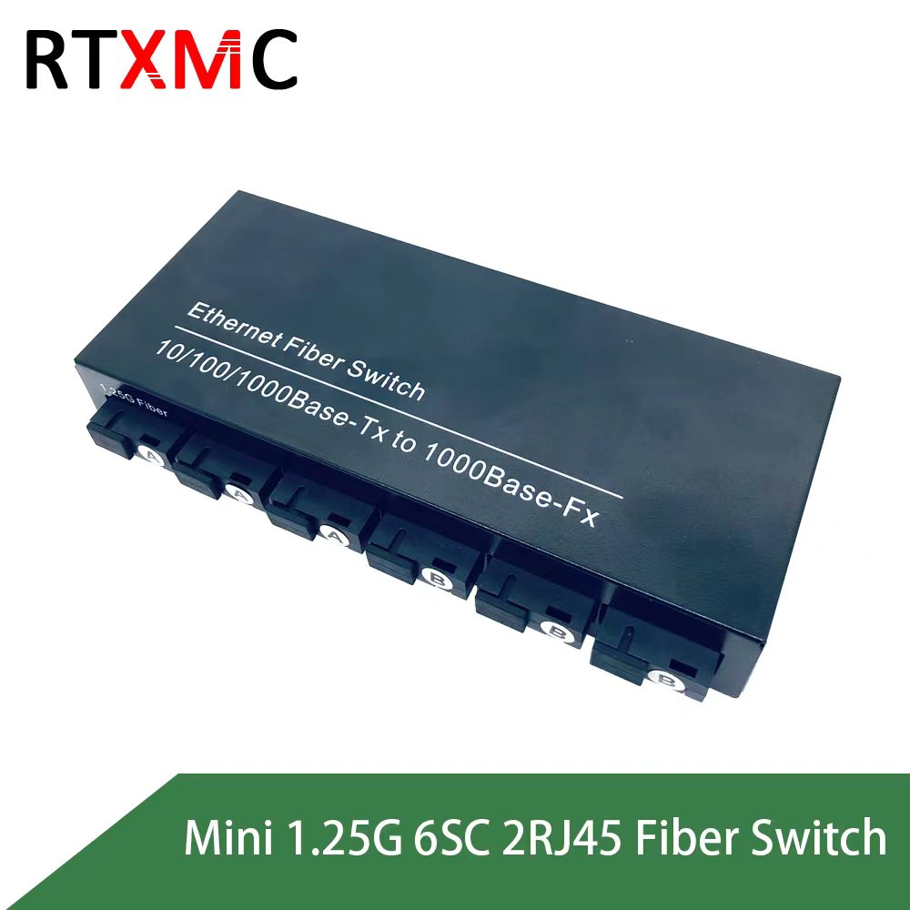 100/1000M Ethernet Optical Fiber Media Switch Converter Gigabit 6*Fiber ...