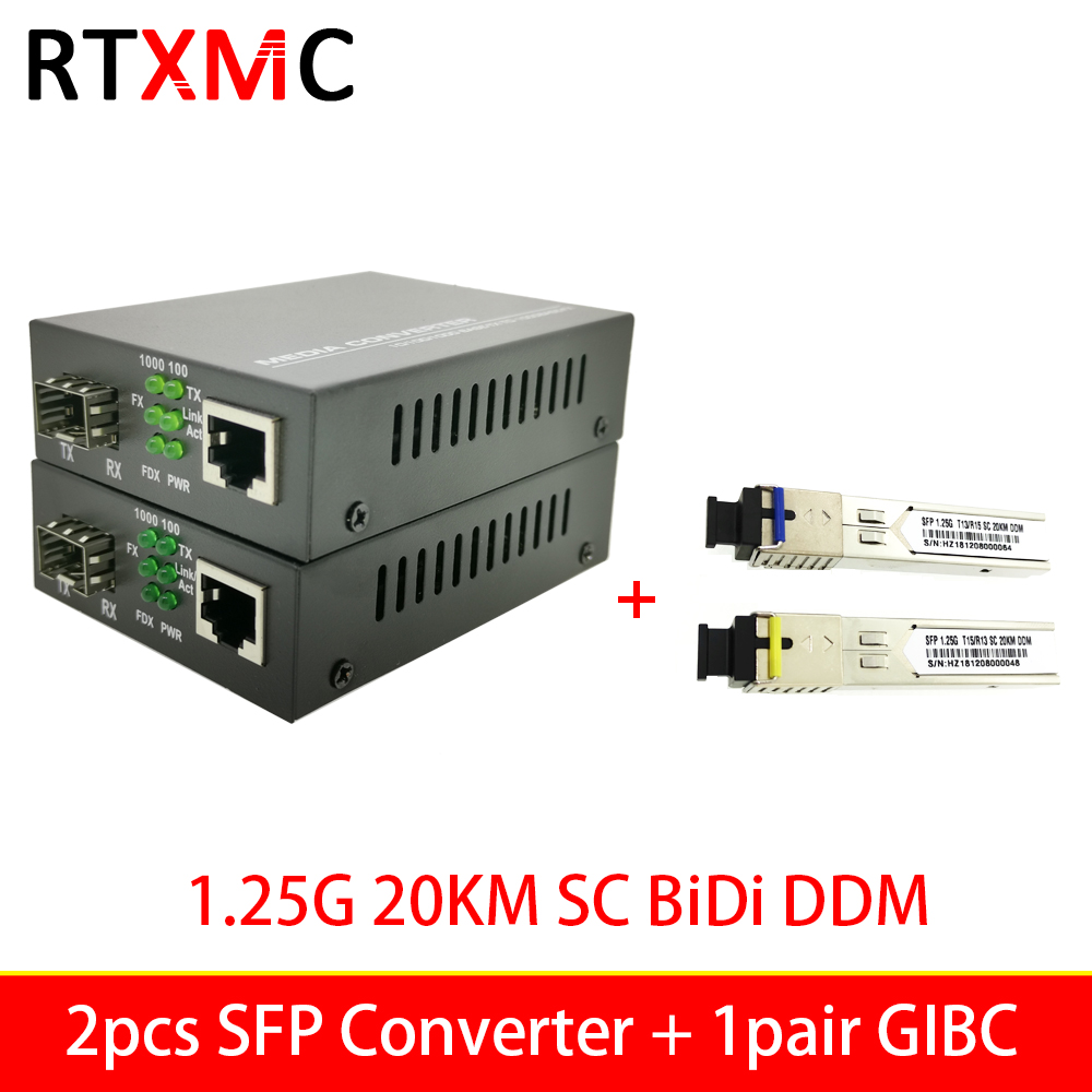 SC Gigabit Media Converter SFP Transceiver Module 20KM 1000Mbps Fast ...